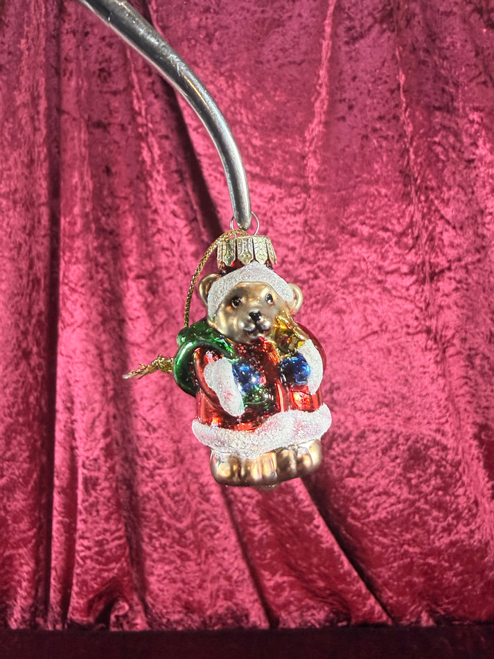 Vintage Christmas - Handblown Glass Ornament - Santa Claus Bear - 2 ...
